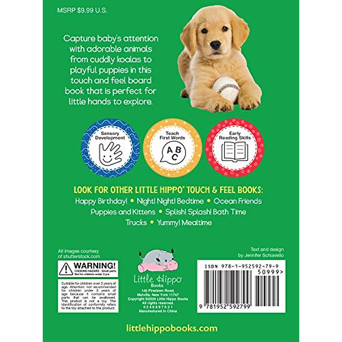 Adorable Animals - Touch and Feel Board Book - Sensory Board Book