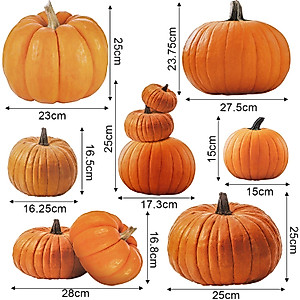 35 Pieces Pumpkin Cutouts Pumpkin Shape Cutouts for Fall Celebrations Halloween Thanksgiving Day Party Supply, 7 Designs