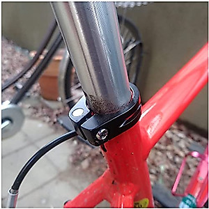 Azarxis Bike Seat Post Clamp Aluminum Alloy Quick Release Bicycle Seatpost Tube Clip 28.6mm 31.8mm 34.9mm for Mountain Bike Road Bike Fixie Gear Track Bike Folding Bike DH MTB BMX (Black - 31.8mm)