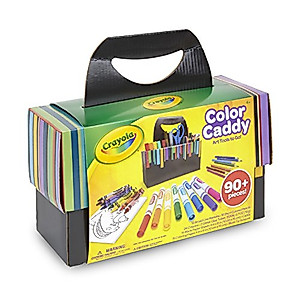 Crayola Color Caddy Craft Kit (90+ Pcs), Kids Coloring Set, Gifts for Kids 4+, Includes Crayons, Markers, Colored Pencils, Glitter Glue, Scissors, & Paper