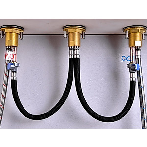 2 Pieces Quick Connect Water Supply Hose, 20-inch Widespread Bathroom Faucet Replacement Fast Lock Pipe Lines