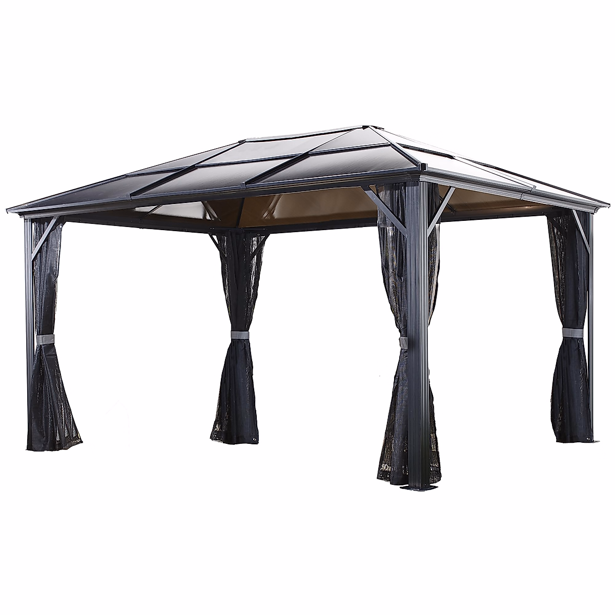 Sojag 500-5157864 8mm 2 Track No.77 Meridien Hard Top Sun Shelter, 10' by 14', Charcoal