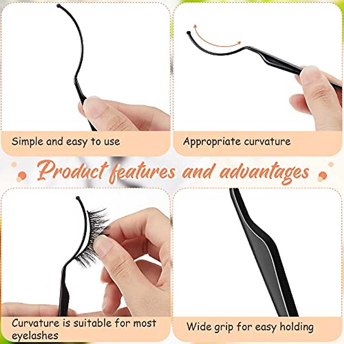 30 Pieces False Eyelashes Display Stick False Eyelashes Applicator Tool False Eyelash Holder Eyelash Extension Supplies for Planting Grafted Eyelash (Black, Transparent)