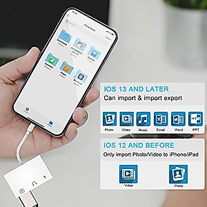 USB 3 Camera Adapter,3 in 1 USB Female OTG Adapter with Charging and 3.5mm Headphone Audio Jack Splitter for iPhone/iPad,Support USB Flash Drive,MIDI Keyboard