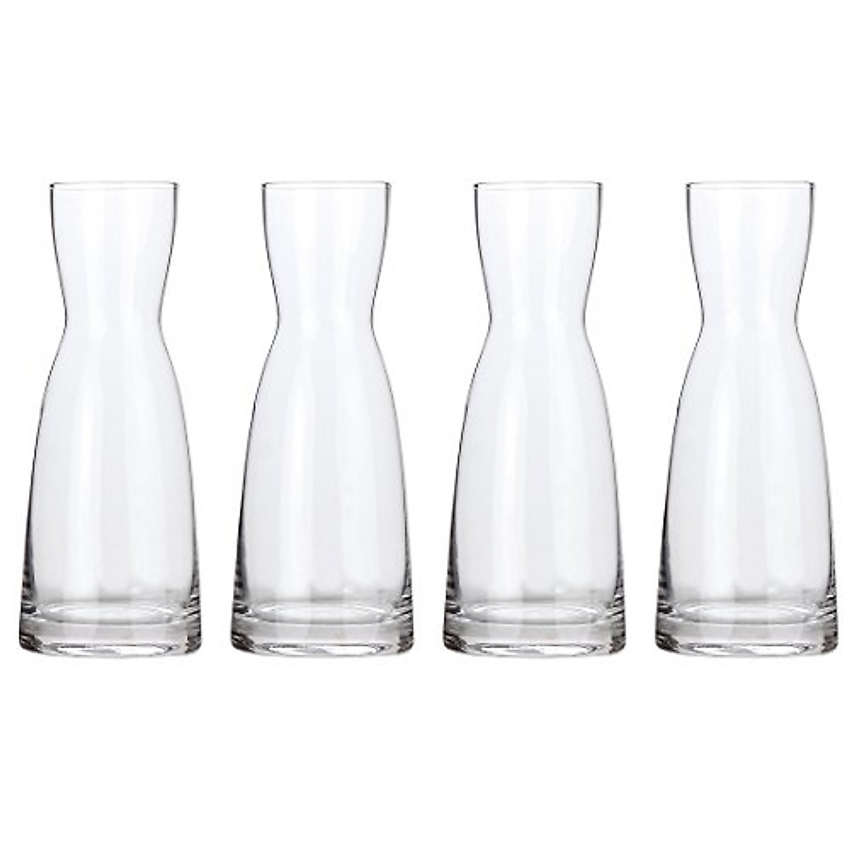 Lily's Home Individual Glass Wine Decanters, Miniature Personal Size Carafes Ideal for Dinner Parties and Wine Tastings, Makes Wonderful Gift. 10 oz. Each, Set of 4