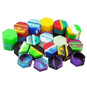 KUVIS 26ml Hexagon Silicone Containers Food Storage Jars Non-stick Multi-use Box (15)