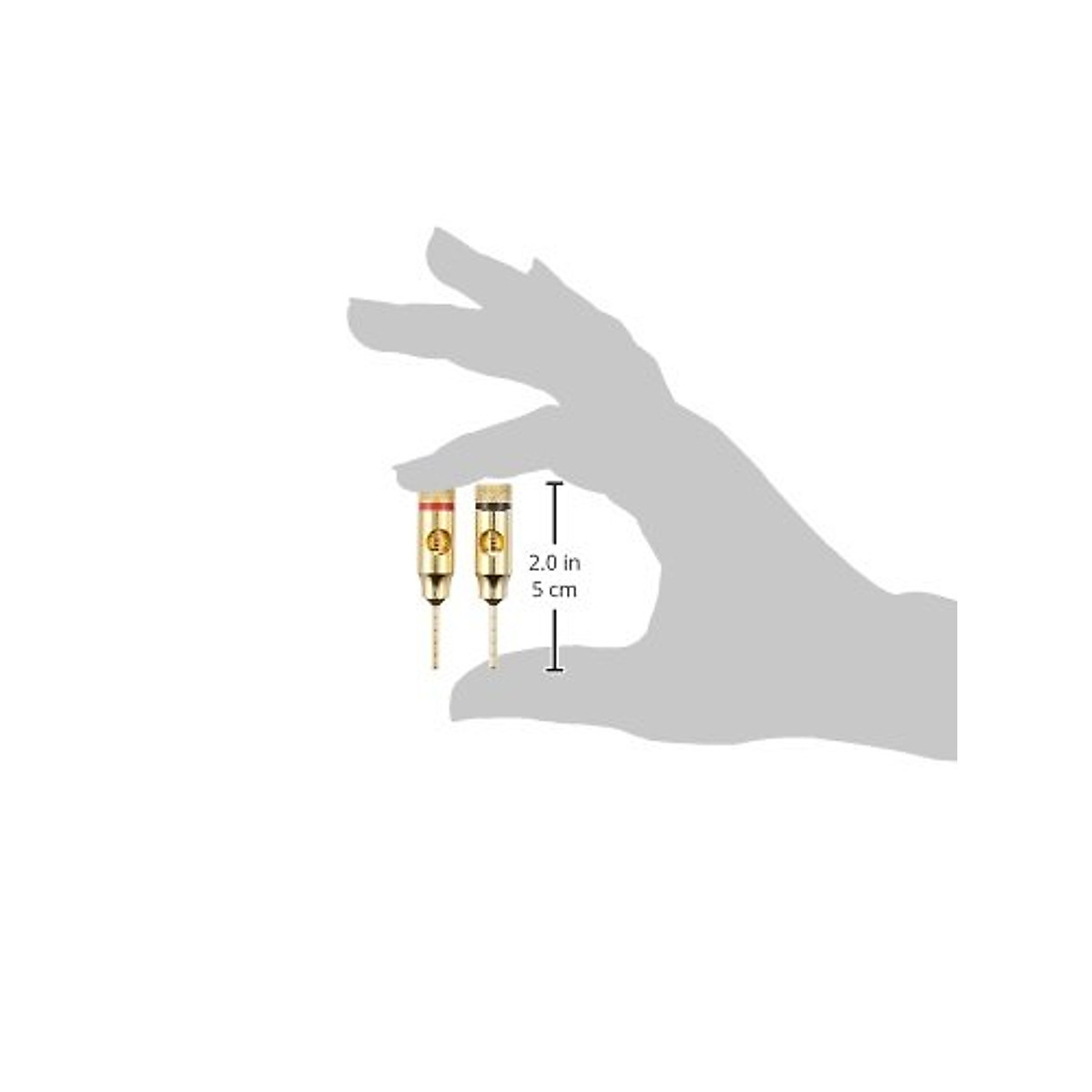 Monoprice 24k Gold Plated Speaker Pin Plugs, Pin Screw Type (1 Pair)