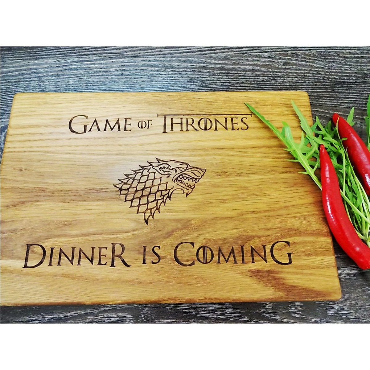 Algis Crafts | Chopping Board - DINNER IS COMING | Wedding Gifts for Couples, Anniversary Gift, First Home Gift | Handmade Birthday Gift | Laser Engraved Cutting Board