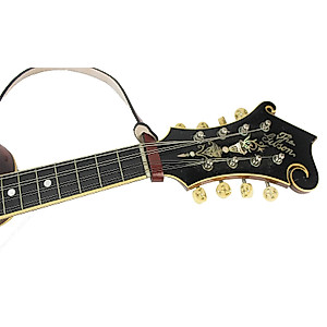 Walker & Williams M-41 Chestnut Brown Leather Mandolin Strap For A or F Types