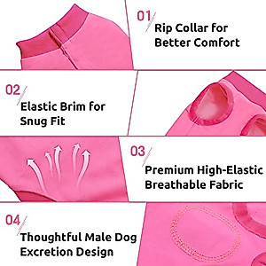 AOFITEE Dog Recovery Suit, Dog Surgical Recovery Suit for Female Dogs After Surgery, Breathable Dog Onesie for Surgery Abdominal Wounds, Dog Cone E-Collar Alternative for Male Female Anti Licking