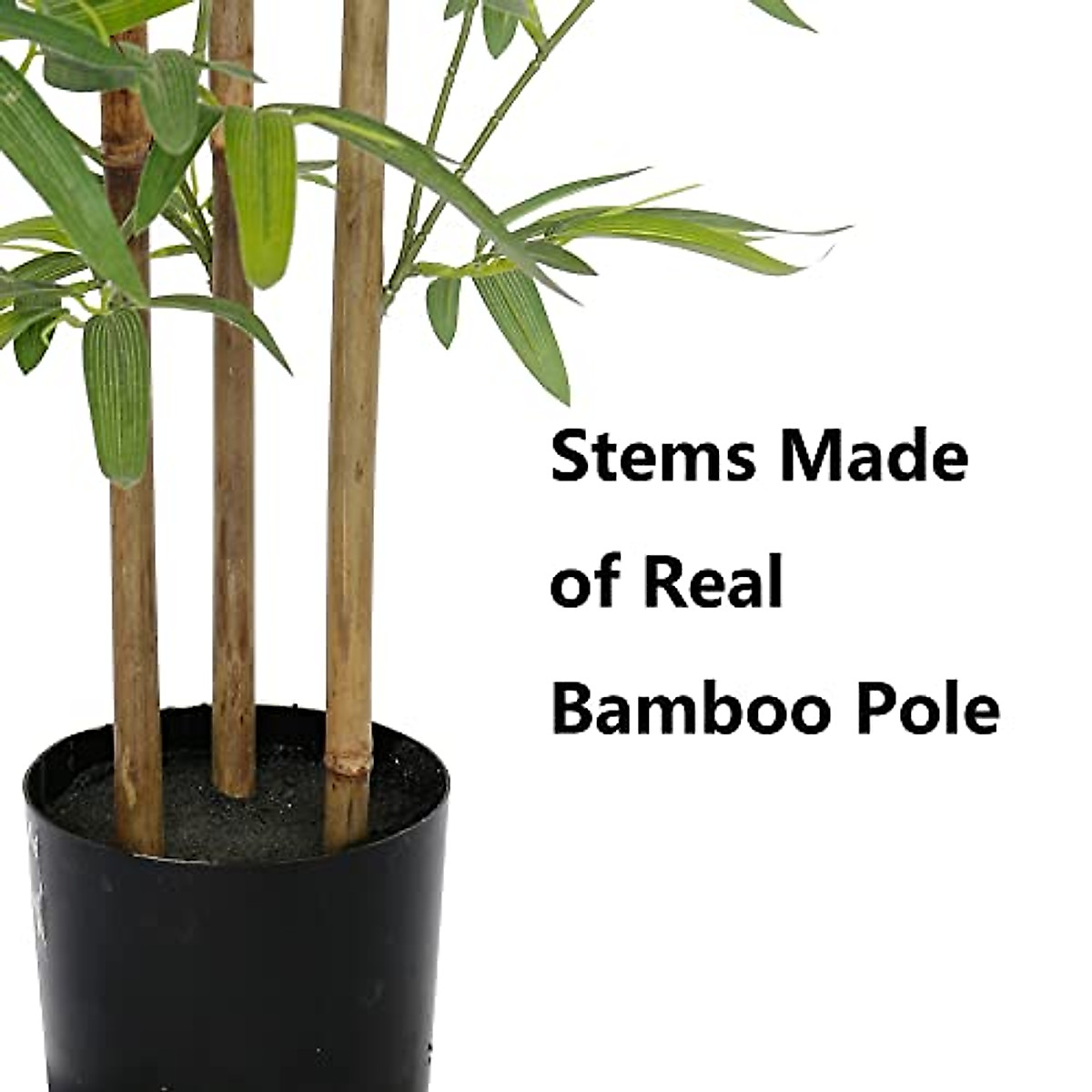 SOFTFLAME 3ft Bamboo Artificial Tree, Faux Bamboo Plant, Artificial Plant with 3 Trunks, Ideal for Home Office Indoor Decoration