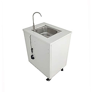 Steel Cabinet Portable Sink Self Contained Hand Wash Station Mobile Sink Water Fountain Water Supply 110V/12V Powered Built-in Pump Water Jugs NOT Included 24 X 18 X 30" Cabinet Size 10094-NF