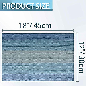 WaoDoing Placemats, Placemats for Dining Table, Heat Resistant Place Mats for Kitchen Table, PVC Table Mats, Easy to Clean, Set of 6