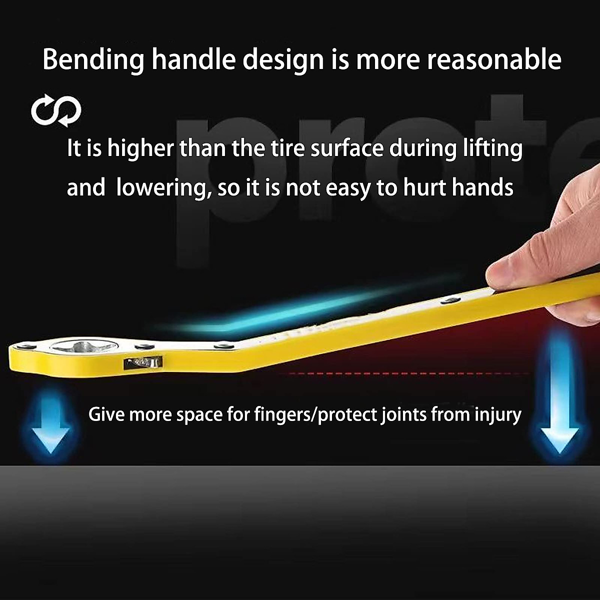 Auto Labor-Saving Jack Ratchet Wrench, Car Scissor Jack Handle, Lug Wrench for Tire Jack, Car Jack Wrench Positive and Reversal Knob Design For Travel/Car/SUV/Vans