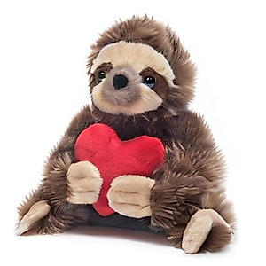 Bearington Sloth Plush Valentine's Day Stuffed Animals 6 in Ideal for Valentine's Gift for Kids