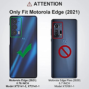 LeYi for Motorola Edge 5G UW Case, Motorola Edge 2021 Case with 2 Tempered Glass Screen Protector, Full-Body Shockproof Bumper Rugged Hybrid Hard Clear Protective Phone Case for Moto Edge 5G UW, Black