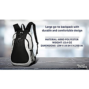 DISCOUNT PROMOS Large Sports Backpack with Mesh Pockets Set of 10, Bulk Pack - Perfect for School, Office, Outdoor Sports - Grey