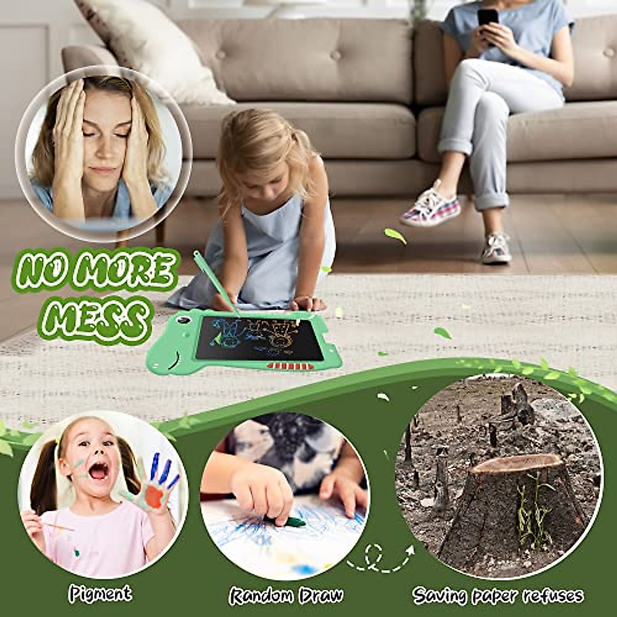 LEYAOYAO LCD Writing Tablet 10Inch Toddler Toys, Doodle Board with Bag Drawing Pad Gifts for Kids, Dinosaur Boy Toy Drawing Board Birthday, Drawing Tablet for Boys Girls 3-6 Years Old