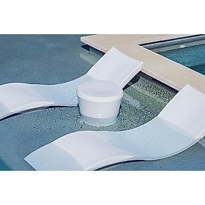 Ledge Lounger Affinity Side Table - in Pool Side Table for Pool Ledges up to 16” inches deep - Indoor - Outdoor All Weather Side Table for Porch, Patio, Garden, Backyard, Pool and Beach (Cloud)