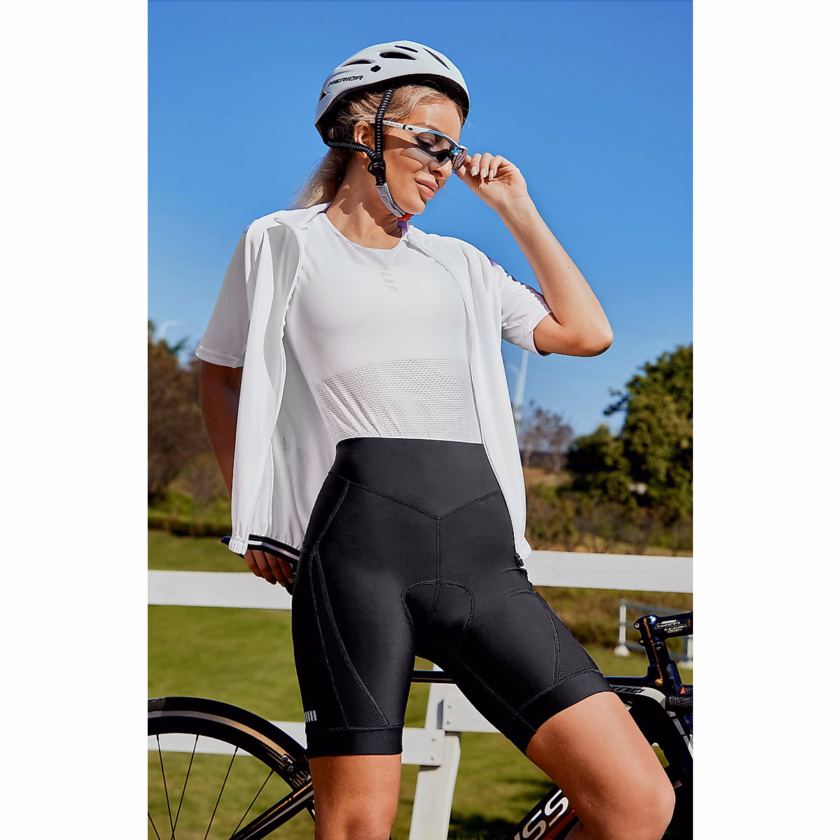 Heathyoga Womens 4D Padded Bike Shorts with Pockets Padding Cycling Shorts Women Bicycle Shorts Biker Biking Shorts Black