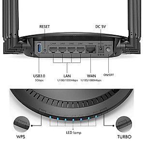 WAVLINK AC3000 Smart Wi-Fi Router for Home,MU-MIMO Tri-Band Wireless Interent Gigabit Router,High Speed WiFi Range Extender with Touchlink,4K Streaming/Gaming（Ethernet Ports,Guest WiFi, QoS）