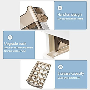 30 Grid Large Capacity Drawer Type Egg Holder, Household Egg Fresh Storage Box, Multi-Layer Chicken Egg Storage Container,Egg Drawer Box,White-Singlelayer