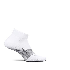 Feetures Golf Max Cushion Low Cut Sock (Large, White)