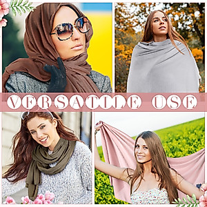 Bunnycool 6 Pack Hijab Scarves for Women Muslim Head Wraps Jersey Hijab Soft Long Scarf Wrap for Muslim Cotton Hijab Shawl