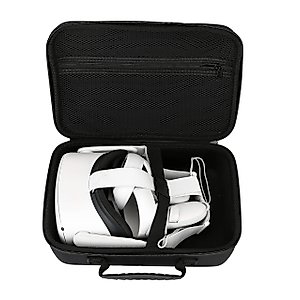 Carrying Case for Quest 2 & Oculus Quest, VR Gaming Headsets and Controllers Accessories, Hard Travel Case Protective Storage Case with Shoulder Strap Black