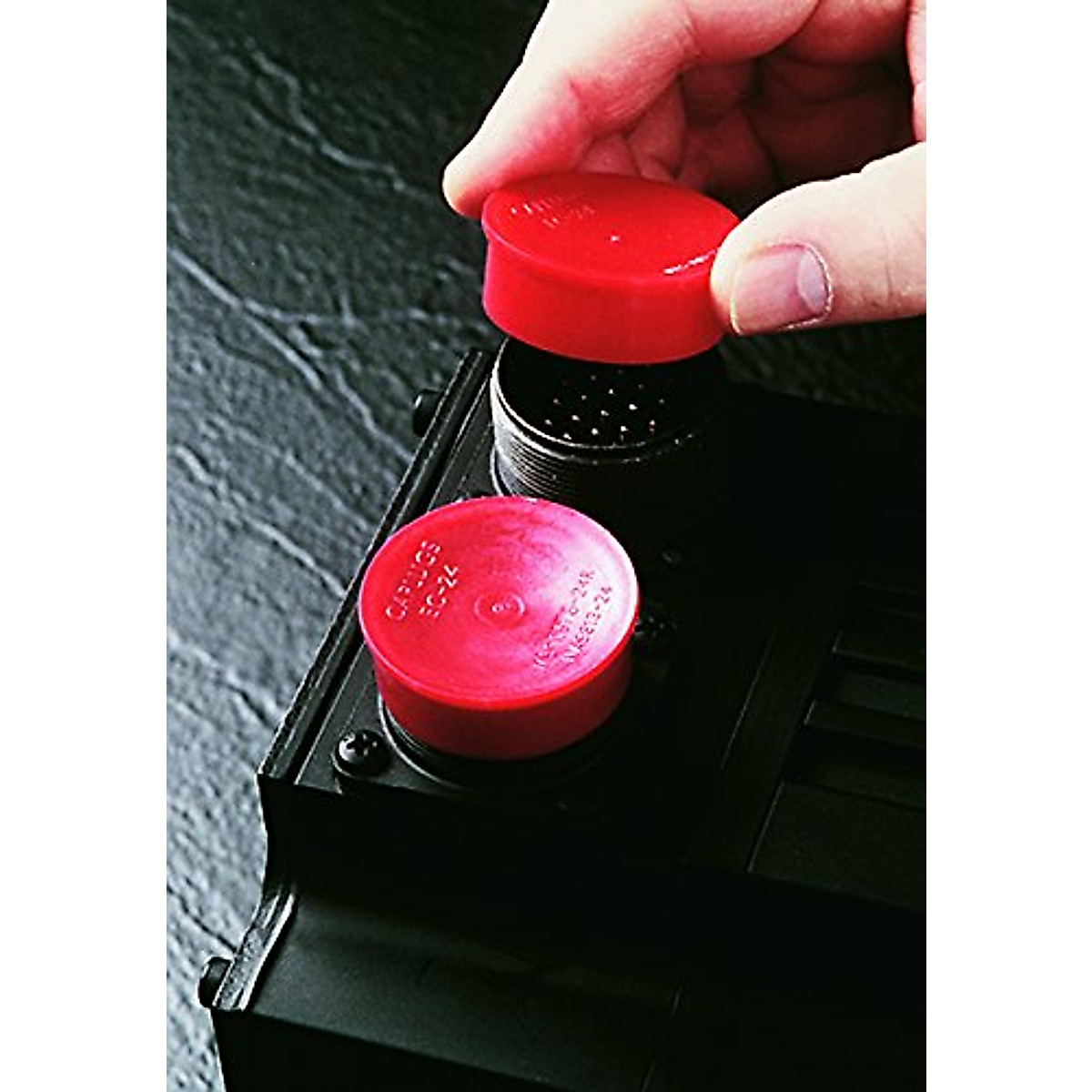 Caplugs 99394455 Plastic Cap for Threaded Connectors 1/4" EC-4, PE-LD, to Cap Nominal Thread Size 1/4", Red (Pack of 200)