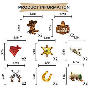 Cowboy Party Decorations, Cowboy Theme Party Decorations Include Western Cowboy Happy Birthday Banners and Hanging Swirls, Cowboy Birthday Decorations Supplies for Boys