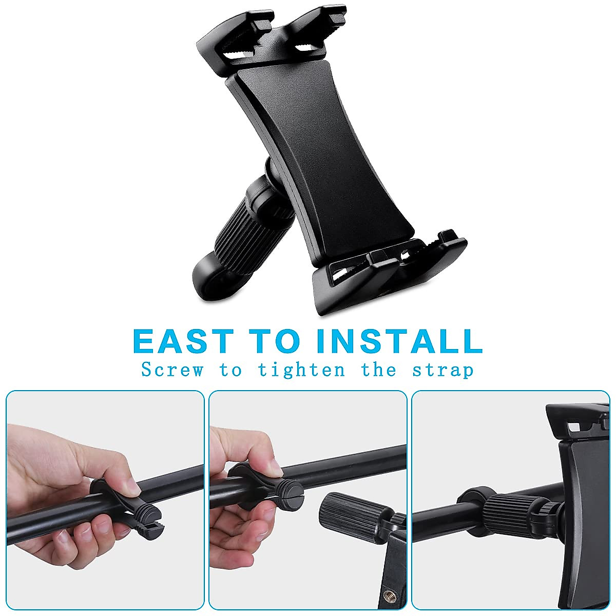 JUBOR Tablet Mounts for Microphone Stands, Microphone Tablet Holder, Mic Music Stand for iPad, iPad Pro, iPad Air, iPad Mini, 2, 3, iPhone, Smartphone 4.7-12.9" Tablets