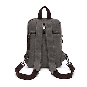 Arbag Small Cute Backpack Vintage Casual Canvas Shoulder Bag Daypack 8528bag,Grey