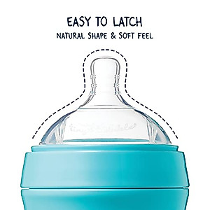 Tiny Twinkle Silicone Baby Bottle with Comfort Grip and Soft Flexible Nipple - Squeezably Soft Baby Bottles for Newborn and Up (Mint, 6 Ounce - 2 Pack)