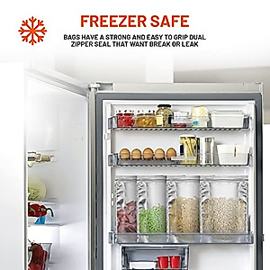 25pc- 1 Gallon Ziploc Mylar Bags with Red Labels - 12 Mil, 10"x 14", Reusable, & Airtight for Long Term Food Storage. Best bags for pantry organization and storage. Many uses around the home.