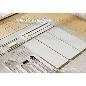 Claiks Standing Desk with Roller Shutter Door, Electric Standing Desk Adjustable Height, Adjustable Standing Desk with Storage Shelves, 48 Inch White