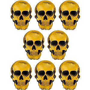30.2" Halloween Skull Balloons - 8PCS Golden Skeleton Foil Balloon Halloween Day of Death Spooky Birthday Party Decoration Supplier