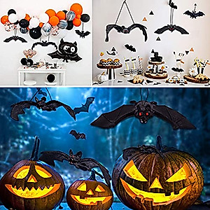 yalanle 5Pcs Halloween Bats Vampire Rubber Bats Decor Hanging Bat for Halloween Party April Fool's Day,Haunted House Decoration