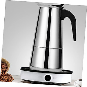 GRIRIW Coffee Pot Espresso Ground Classic Cafe Maker Espresso Machine Eletric Pot Electric Tea Pots Coffee Frother Electric Camping Coffee Maker Mocha Coffee Silver Stainless Steel