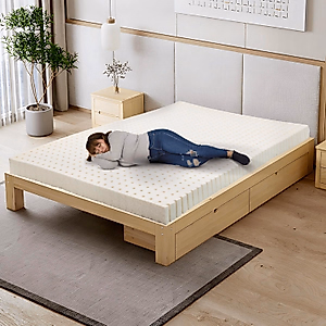 3" Inch Organic Latex Mattress Topper Pad with Organic Cotton Cover Protector (Twin XL Size, Medium) GOLS Certified, Back Pain Relief Support, Hypoallergenic, Cooling and Breathable