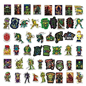 50Pcs Teenage Cartoon Turtle Anime Ninja Stickers for Water Bottles, Kids Teens Girls Adults Gifts,Vinyl Waterproof Stickers for Laptop,Phone,Notebook,Skateboard Decal Sticker Pegatinas Juguete