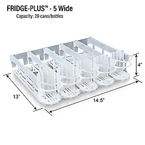 Display Technologies, Fridge-Plus Drink Organizer for Refrigerator Storage - Beverage Bottle Can Dispenser and Soda Rack for Bar Fridge (Pack of 1)