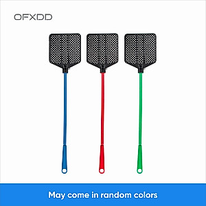 Rubber Fly Swatter, Long Fly Swatter Pack Pest Control, Fly Swatter Heavy Duty, Assorted Colors Beautiful (3 Pack)