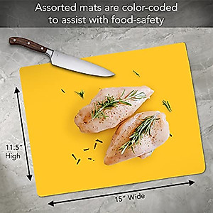 Counter Art Flexible Cutting Mats-Set of 4, Assorted Colors