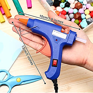 Zhengmy Mini Glue Gun for Crafts Glue Gun with Burn Protection Small Hot Glue Gun for School Craft Safe Glue Gun for Kids DIY Arts, Sealing, Home Repairs, 20 W (4 Pcs) Orange,Blue