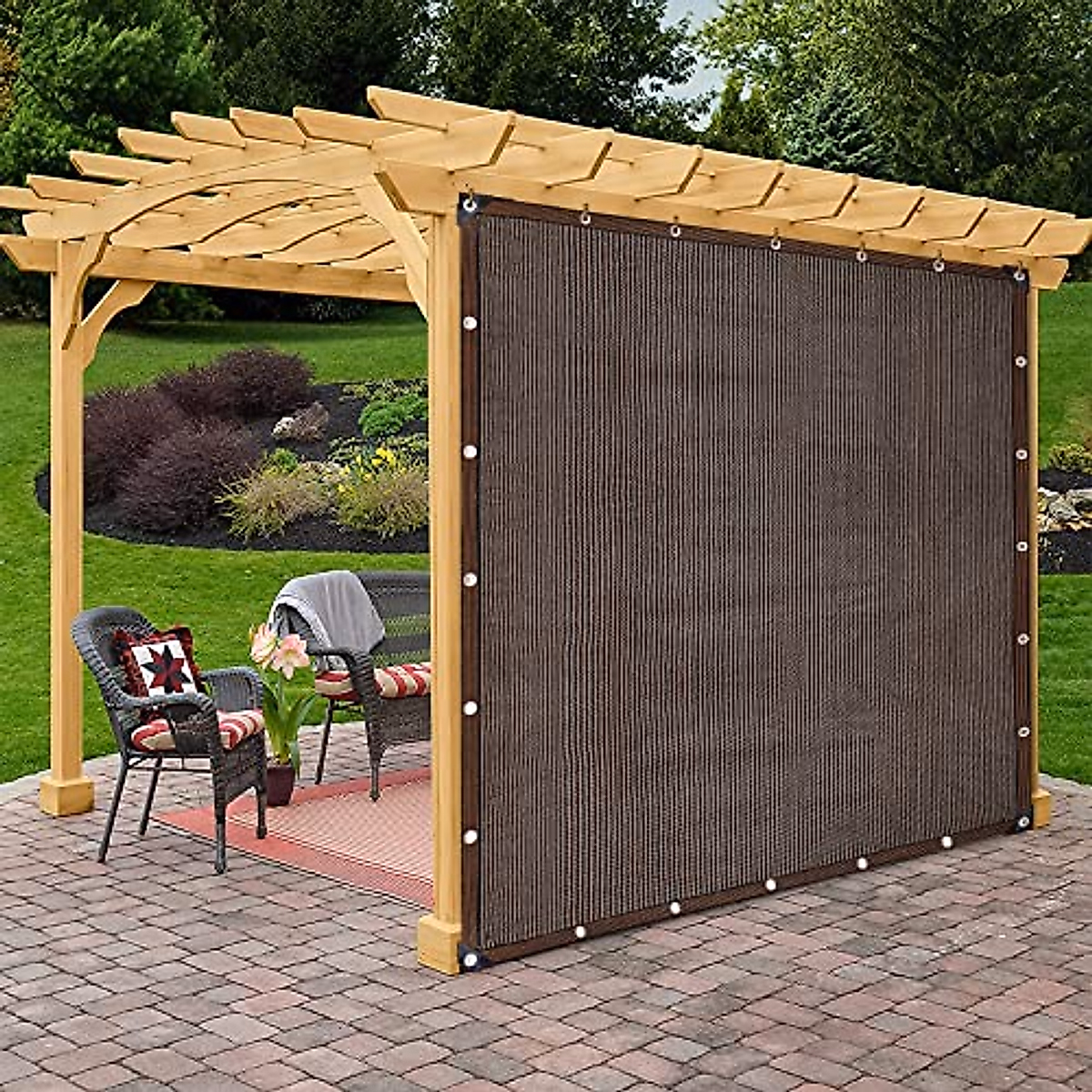 Abrotain Shade Cloth Privacy Screen 9'9"x13' Patio Shades Cover Outdoor Sun Shade Sail Wind Blocker Sunshades Blinds for Patio Gazebo Carport Garden Pergola Cover Canopy