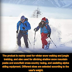 Snow Walking Shoes, Alpine Ski Shoes, Snow Shoes and Snow Pedals, Tough and Wear-Resistant Deck, Easier to Adjust, Light and Durable,23x71cm