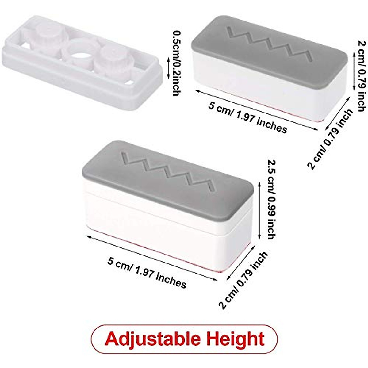 Bidet Toilet Seat Bumpers by JP Bathroom (Pack of 4) - 5cm x 2cm Super Sticky Rubber Toilet Seat Bumpers - 2 Height Sizes - Toilet Bumpers To Raise Toilet Seat For Bidet Fitting - Bidet Seat Bumpers