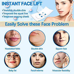 Face Lift Tape Invisible,Face Tape,Facelift Tape Neck Lift Tape Face Lifting Tape Face Lifter Tape Instant Makeup Face for Jowls Double Chin 100pcs…