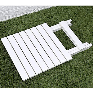 B&Z KD-40W Folding Wood Side Table Adirondack Portable Square 15.4" D x 15.4" W x 18.3" H Outdoor (White)